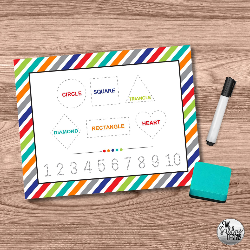 Traditional Shapes & Numbers Learning Board – Stay Sassy Designs