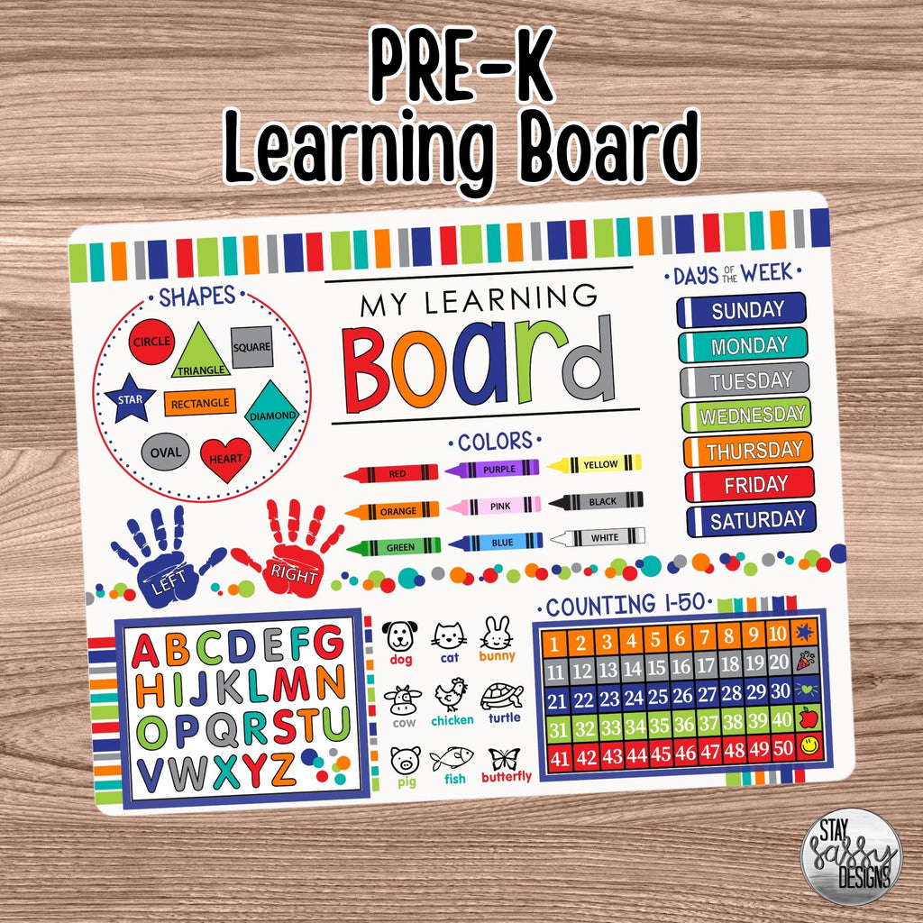 Traditional Pre-K Learning Board – Stay Sassy Designs
