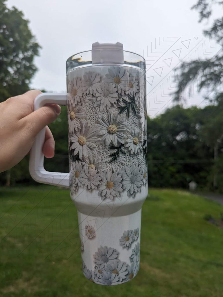 40 oz 3D Daisies Tumbler – Stay Sassy Designs