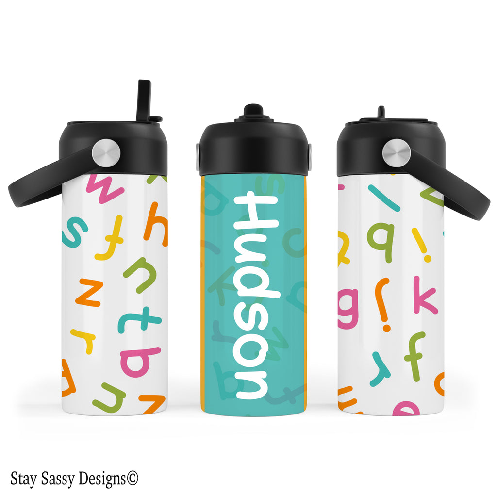 Personalized Alphabet Water Bottle – Stay Sassy Designs