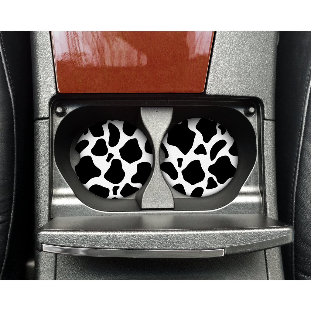 Cow Print Car Coasters – Stay Sassy Designs