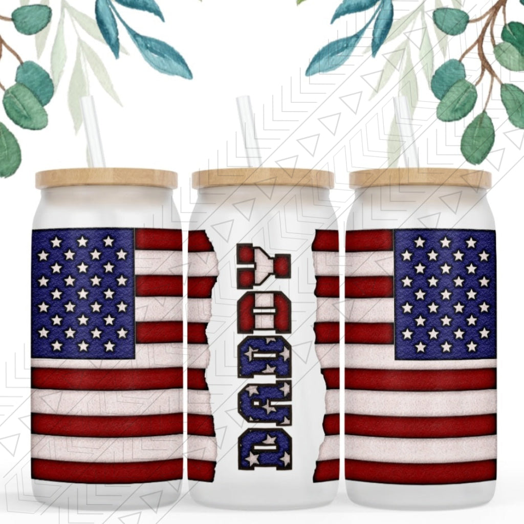 Daddy American Flag Libbey Glass Tumbler – Stay Sassy Designs